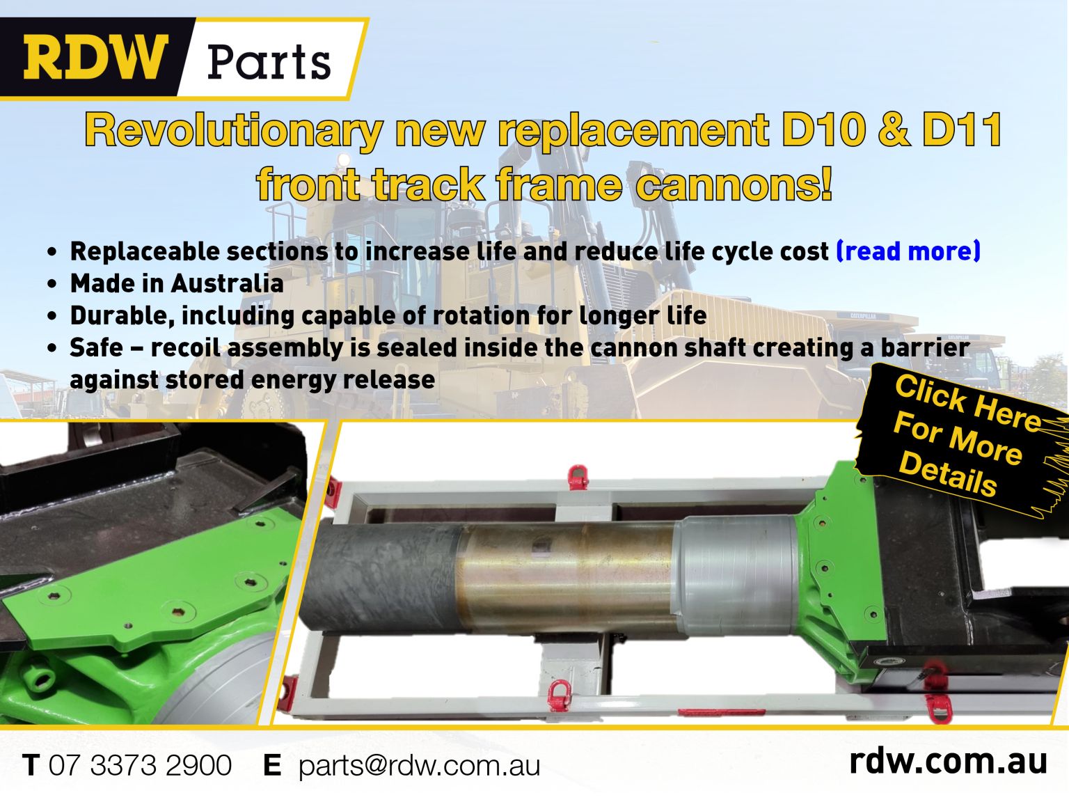 Revolutionary new replacement D10 & D11 front track frame cannons!